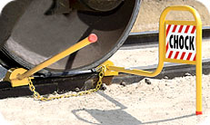 Wheel Chock - Dbl Exp Flag